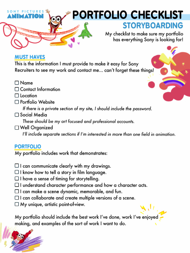 Storyboard Checklist Pdf