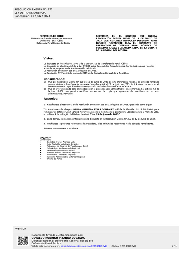 R. Exenta | Descargar gratis PDF | Gobierno | Justicia