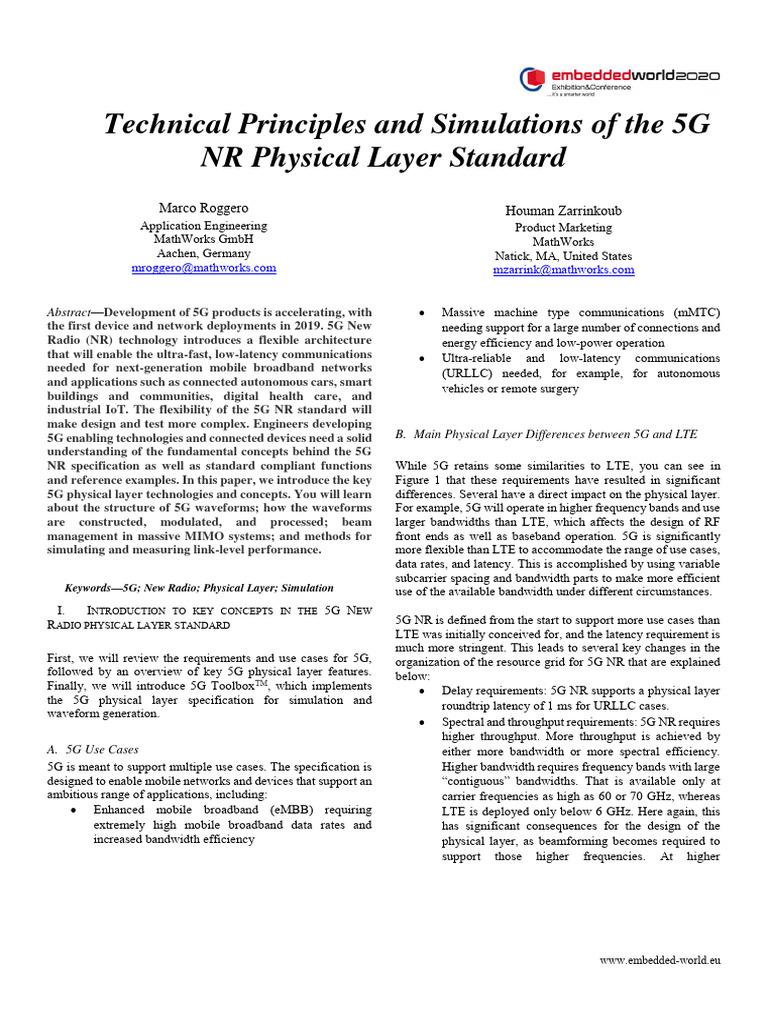 Technical Principles Simulations 5g NR Physical Layer Standard | PDF