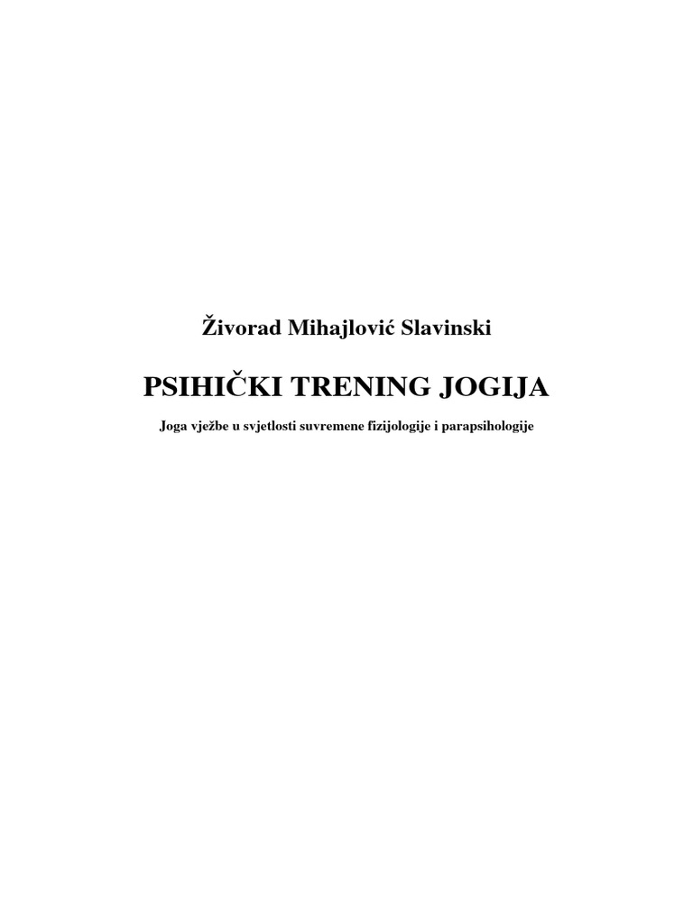 Slavinski - Psihicki Trening Jogija | PDF