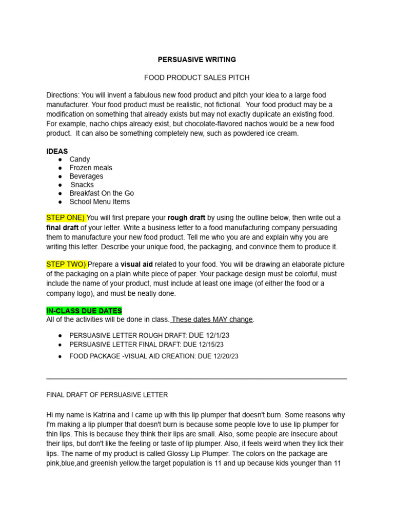 Katrina Glodek - Persuasive Writing Step Two - 17336646 | PDF