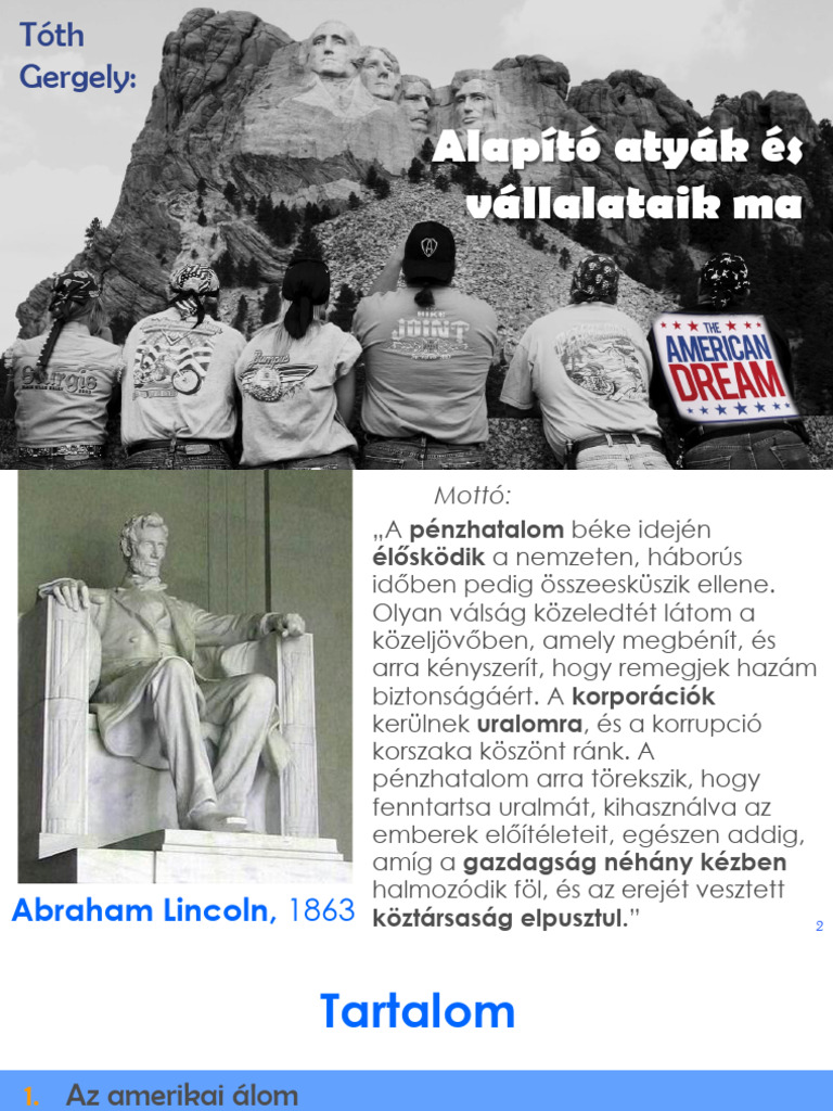 Tóth Gergely:: Alapító Atyák És Vállalataik Ma | PDF