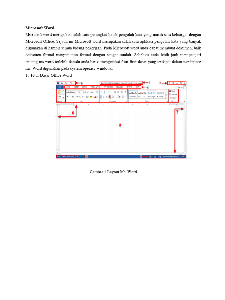 Fitur Dasar Microsoft Word 2016 | PDF | Seni