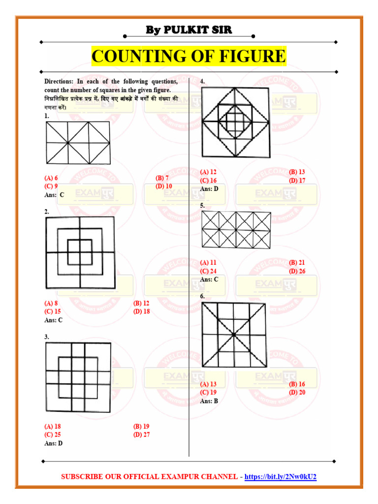 Counting of Figure 90+ Questions PDF | PDF
