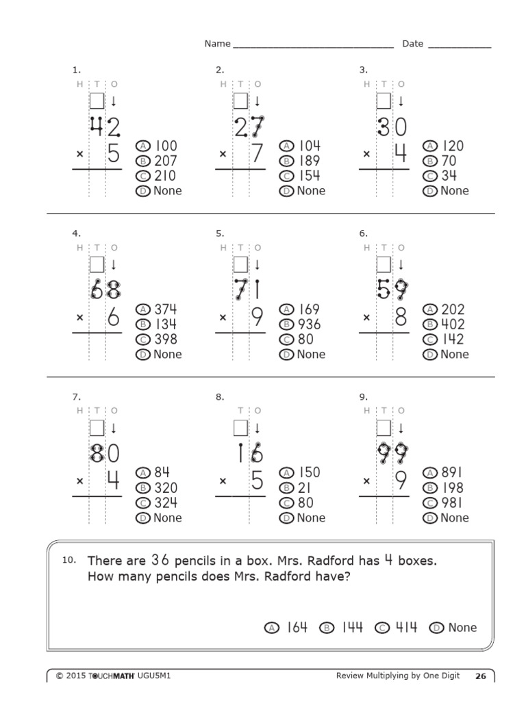 7th Touchmath StudyGuide | PDF