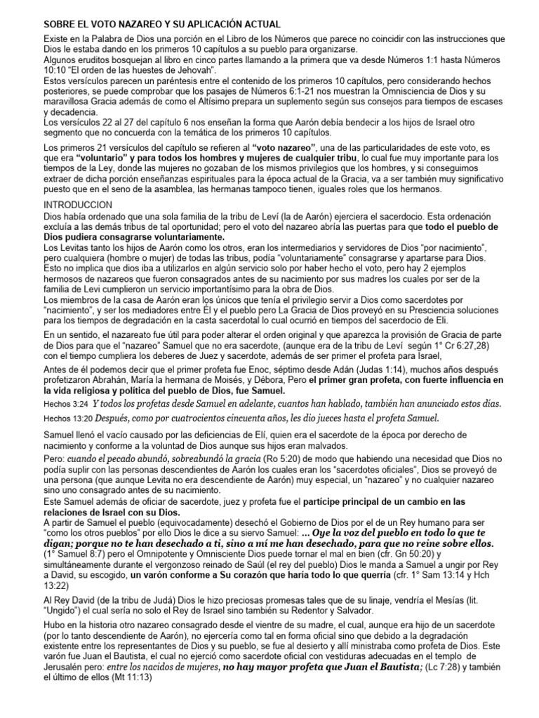 Voto Nazareo: Significado y Actualidad | PDF | Sacerdote | Cristo (título)