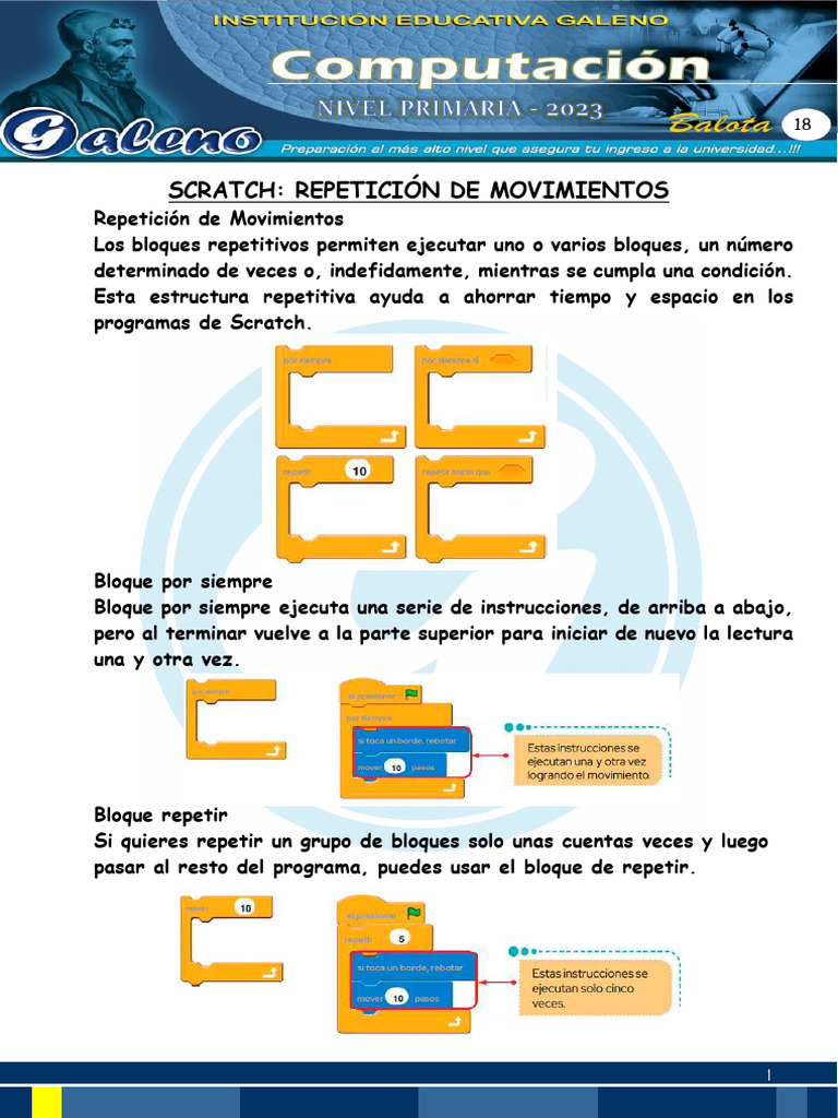 Bloques Repetitivos en Scratch | PDF