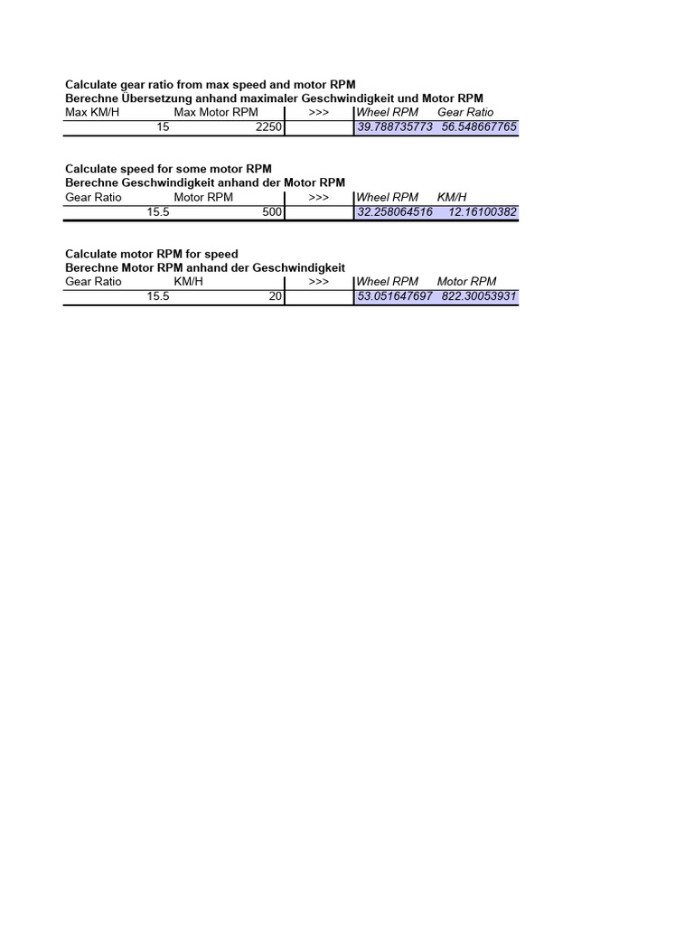 Vehicle Motor Calculator 2 | PDF