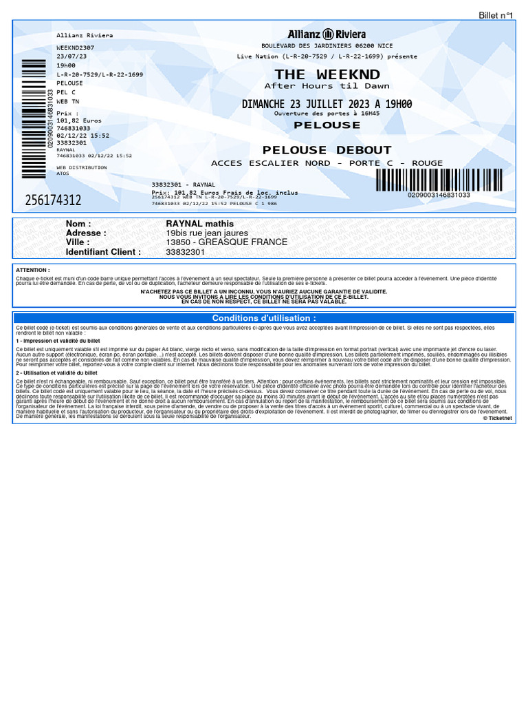 Ticket The Weekend | PDF