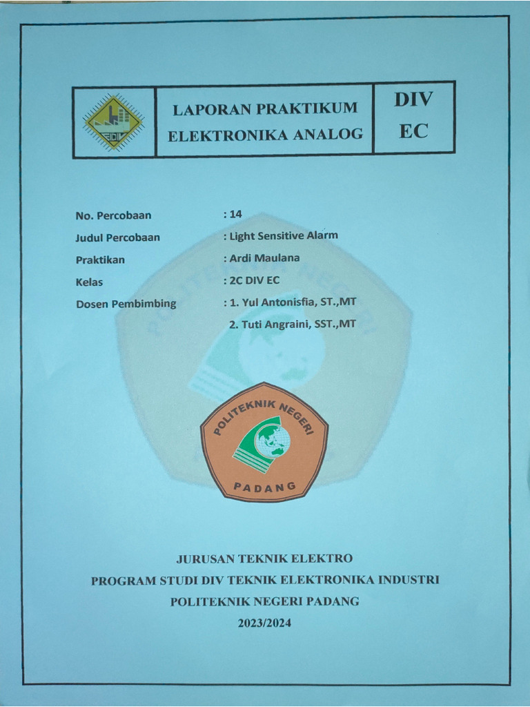 Laporan 14 Elka Analog Ardi Maulana 2211012032 2C DIV EC | PDF