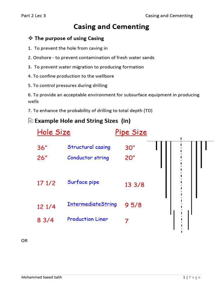 Part2 Lect 3 | PDF | Casing (Borehole) | Oil Well