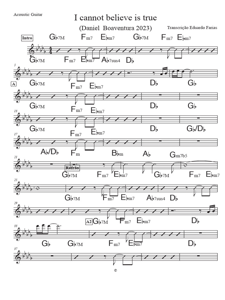 I Cannot Believe Is True - Acoustic Guitar | PDF | Guitar Family ...