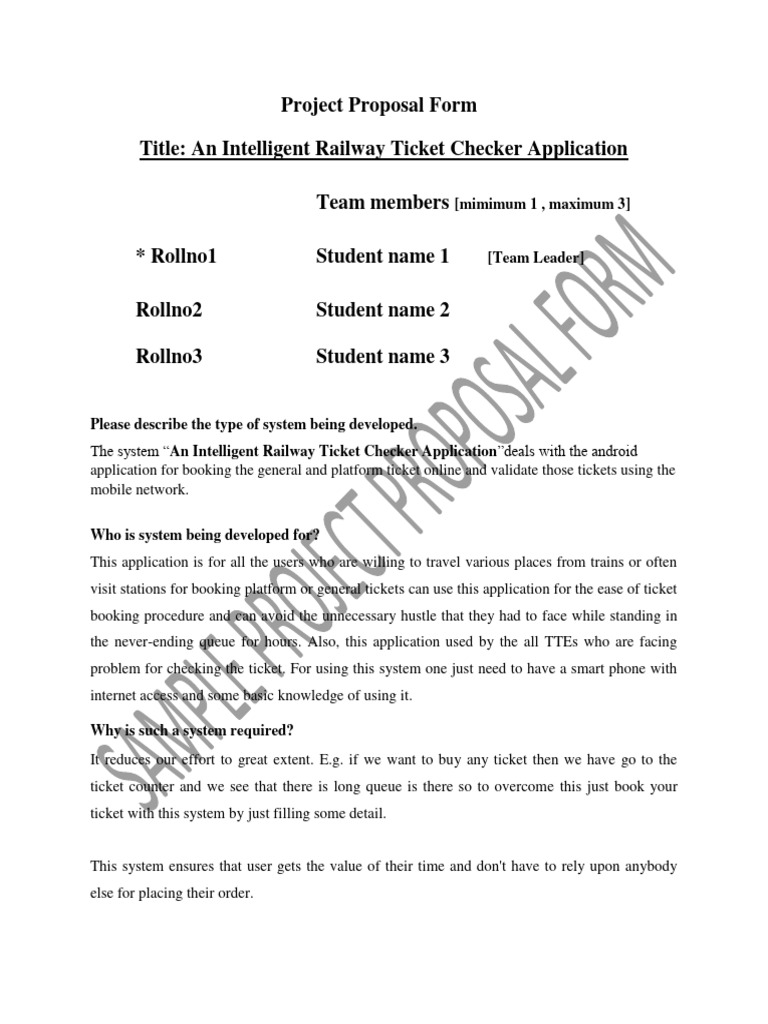 Sample Project Synopsis Form | PDF