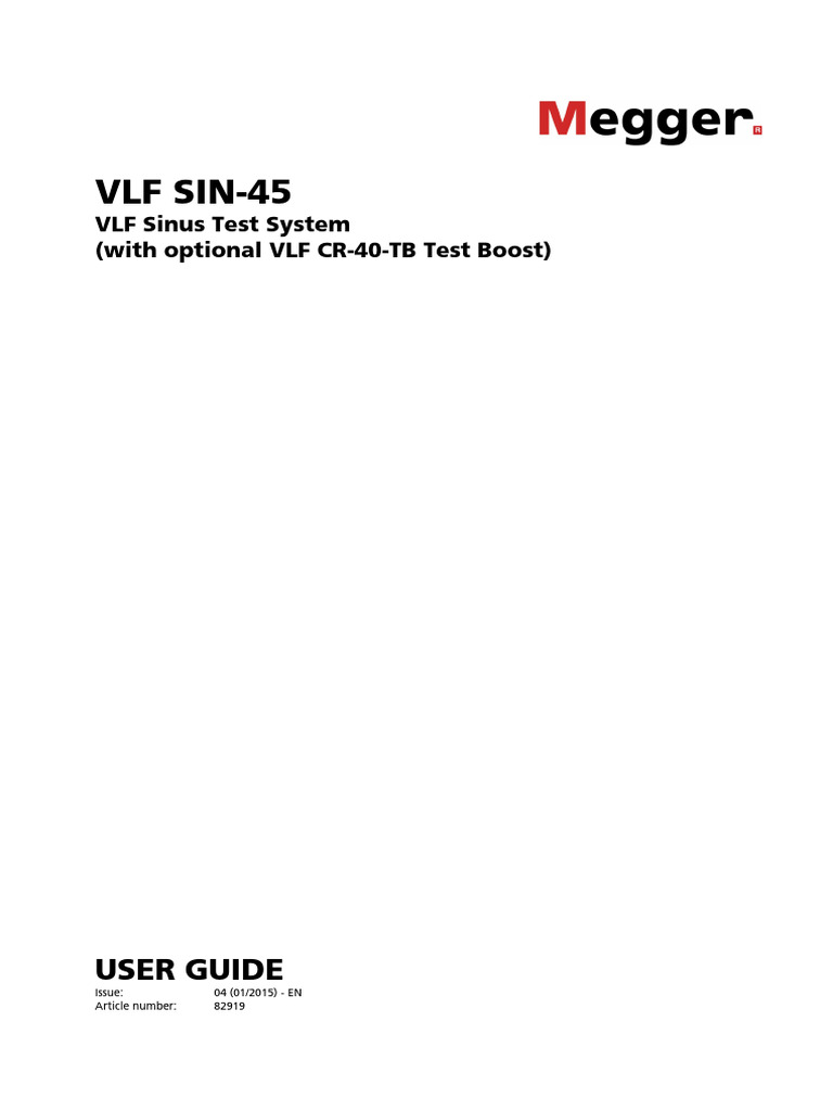 Man VLF Sin 45 en | PDF | Ac Power Plugs And Sockets | High Voltage