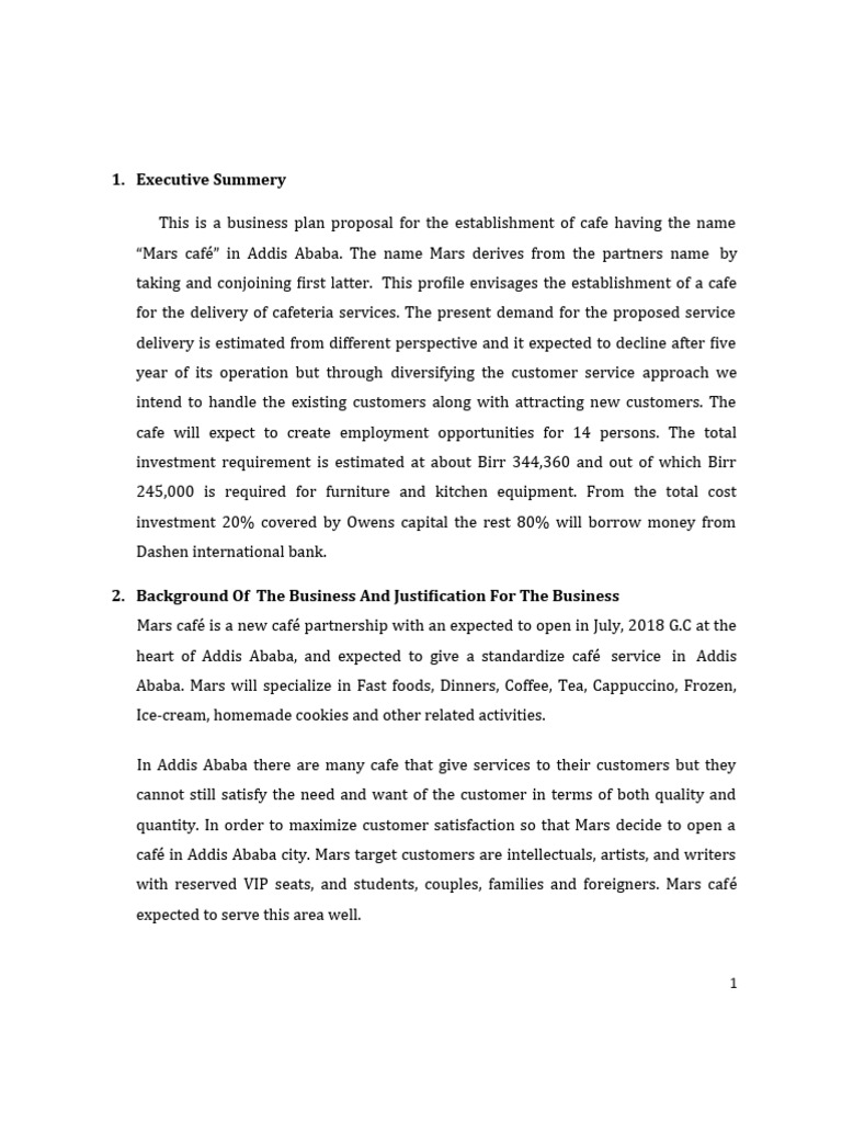 Business Plan Proposal | PDF