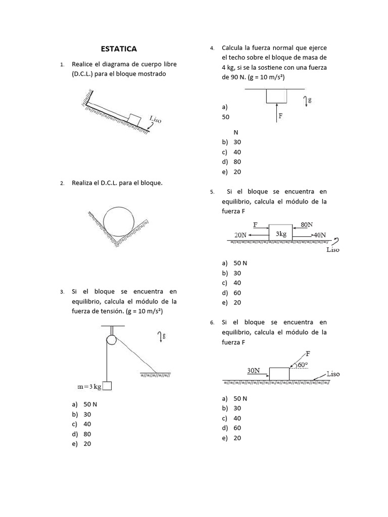 ESTATICA - NIVEL II Semana 4 | PDF | Tensión (Física) | Fuerza