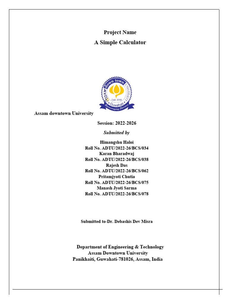 A Simple Calculator | PDF
