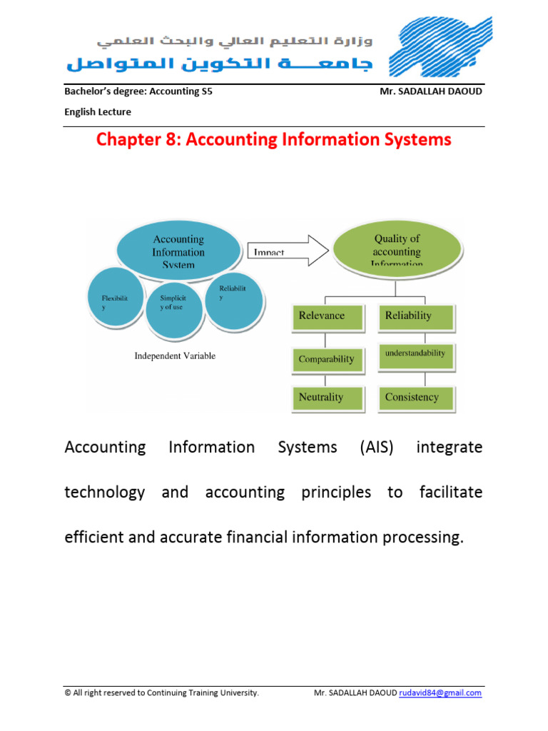 Chapter 8 - Accounting Information Systems | PDF | Accounting | Information Technology Management