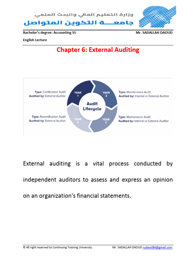 Chapter 6 - External Auditing | PDF | Audit | Financial Audit