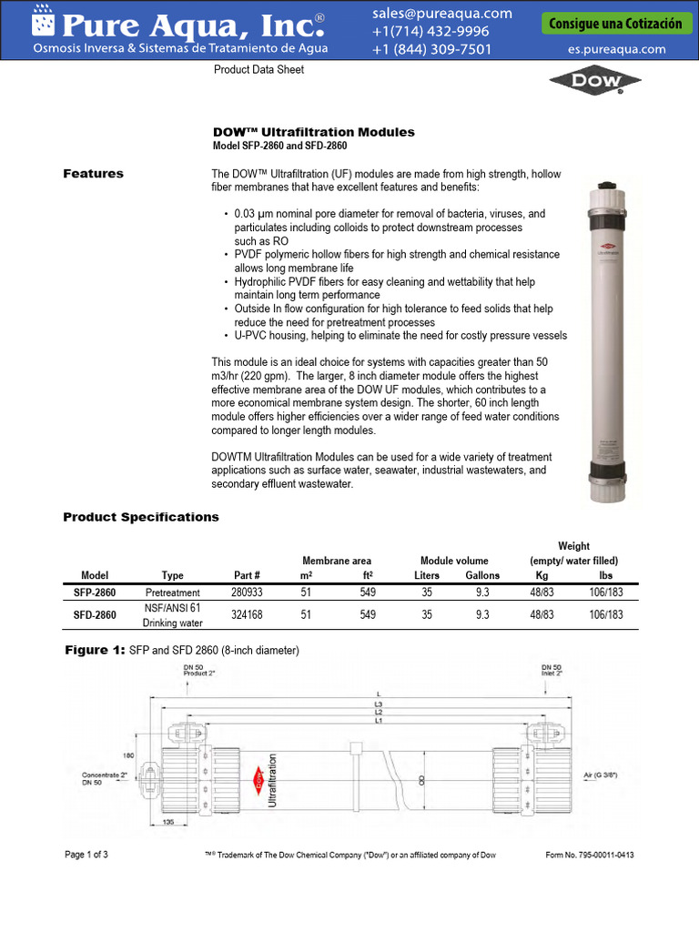 Dow Ultrafiltracion SFD 2860 | PDF