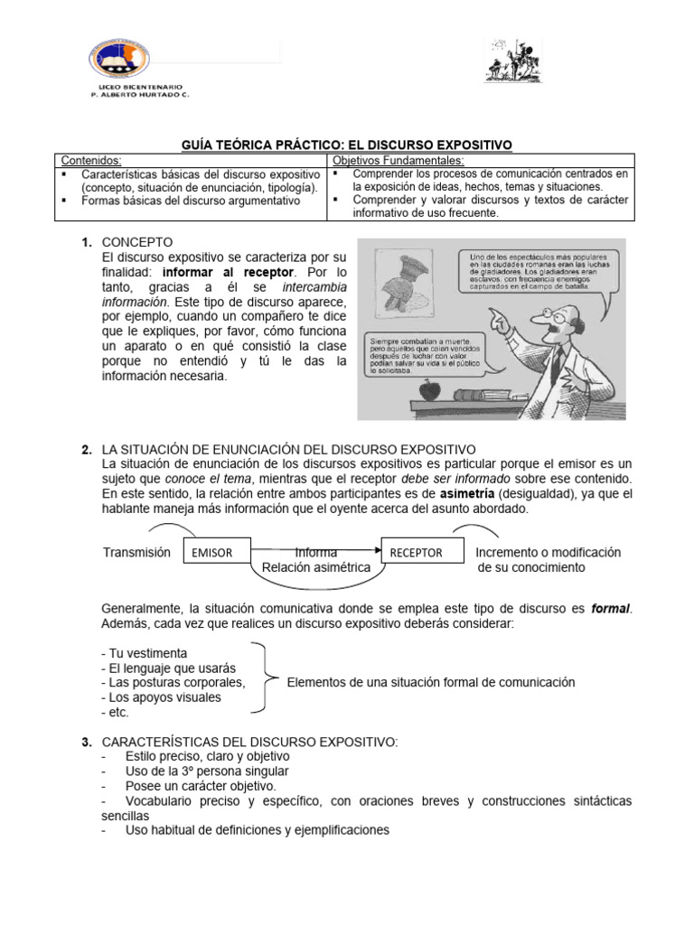 Guía del Discurso Expositivo: Tipos y Características | PDF | Hablar en ...