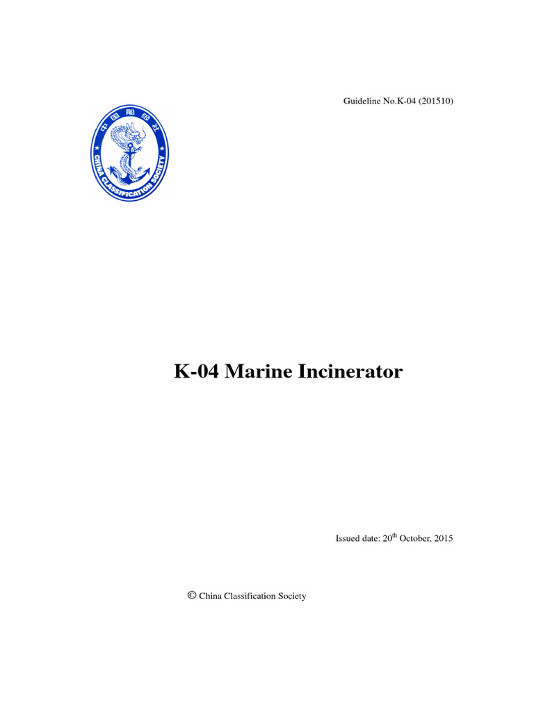 K04 Marine Incinerator | PDF | Incineration | Combustion