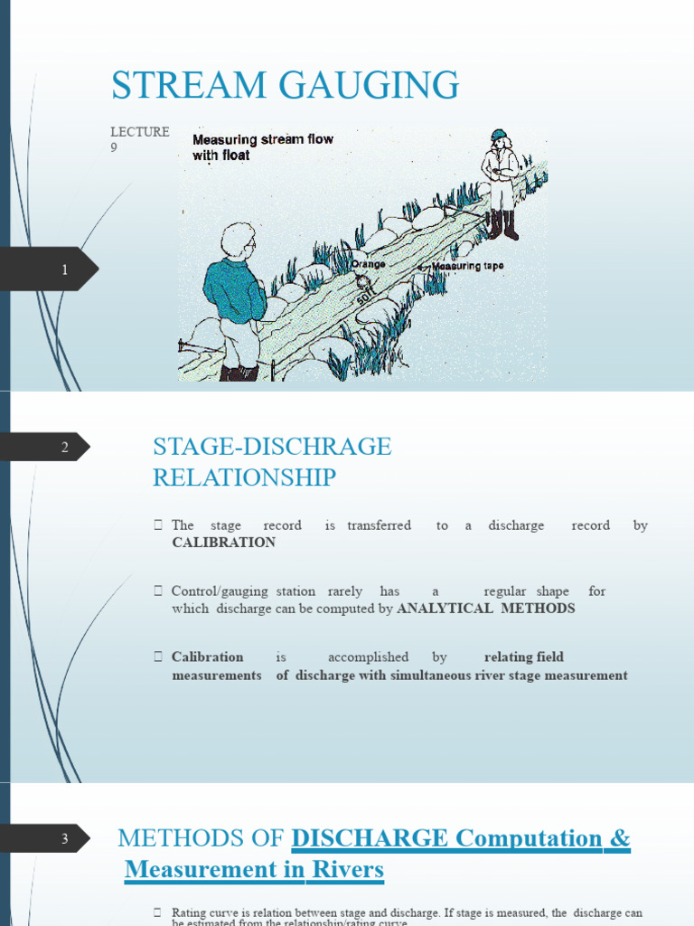 Stream Gauging and Discharge Measurement Techniques | PDF | Discharge ...