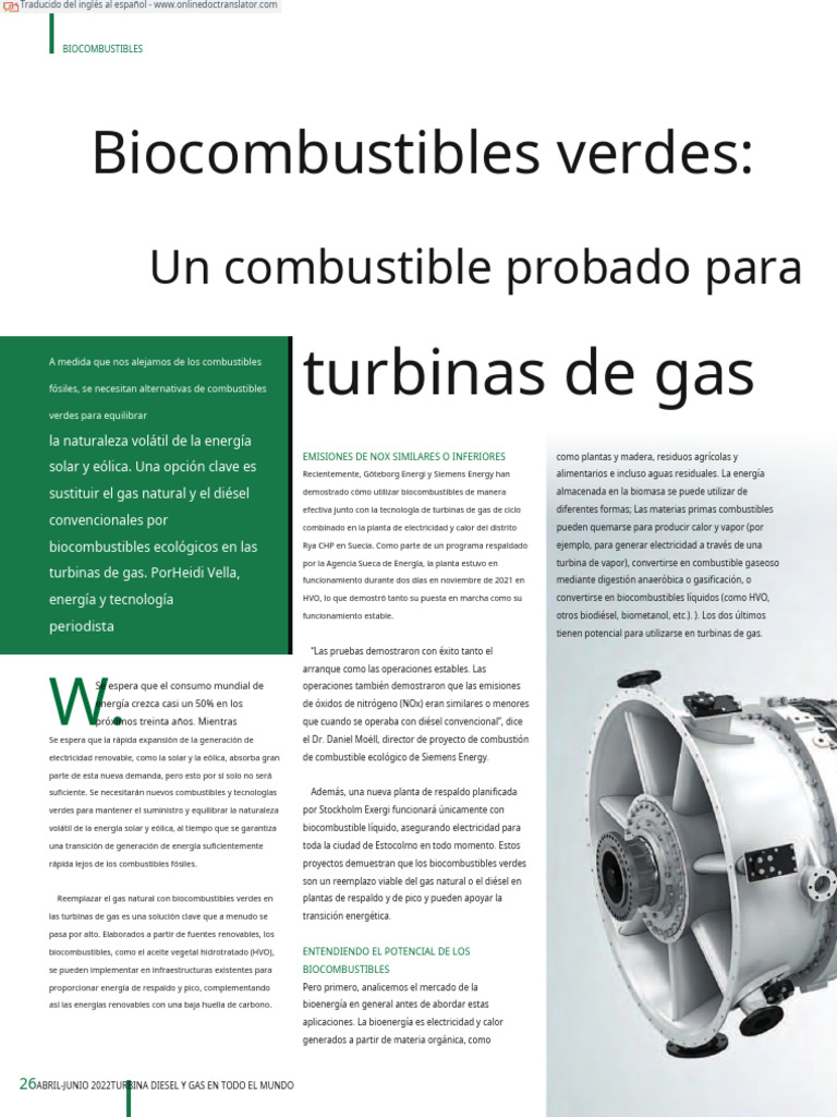 2204 DGTW Green Biofuels A Proven Fuel For Gasturbines - En.es | PDF ...