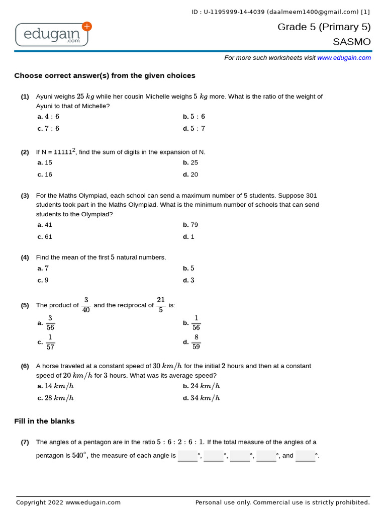 Sasmo Olympiad Primary | PDF | Arithmetic | Mathematics