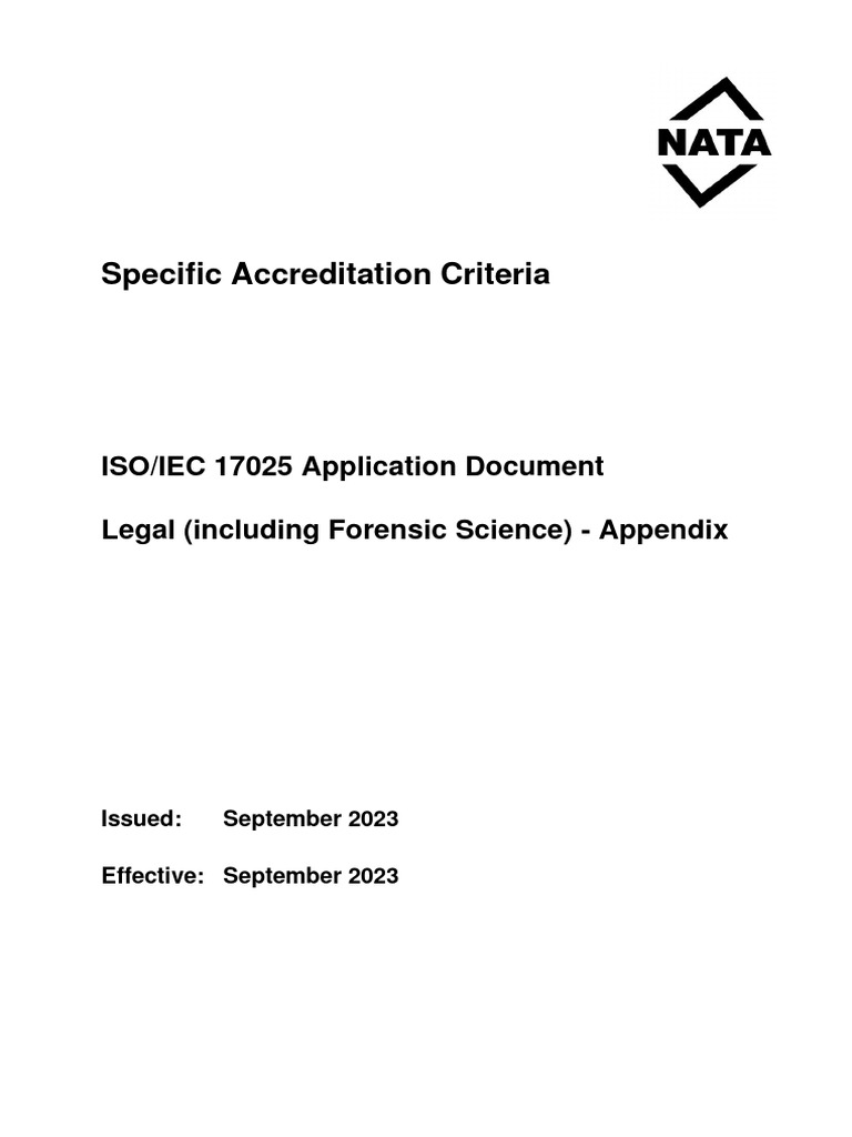 Forensic Science ISO IEC 17025 Appendix Effective Feb 2020 | PDF ...