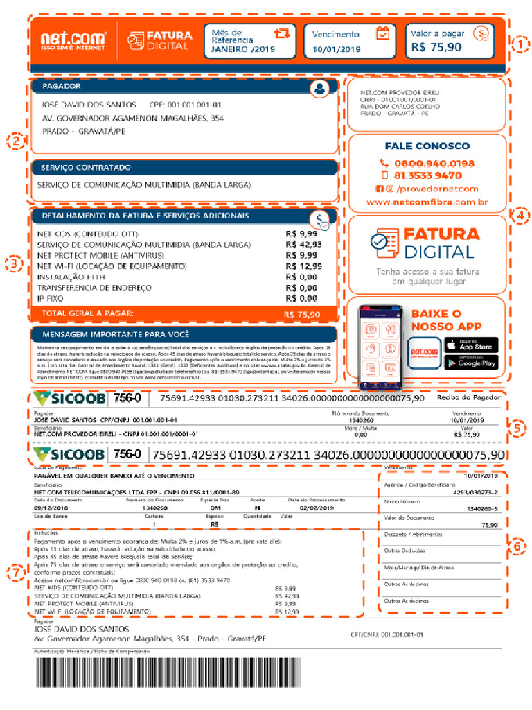 Conta de Internet | PDF
