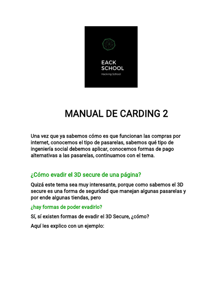 Manual de Carding 1 | PDF | Centro de llamadas | Pay Pal