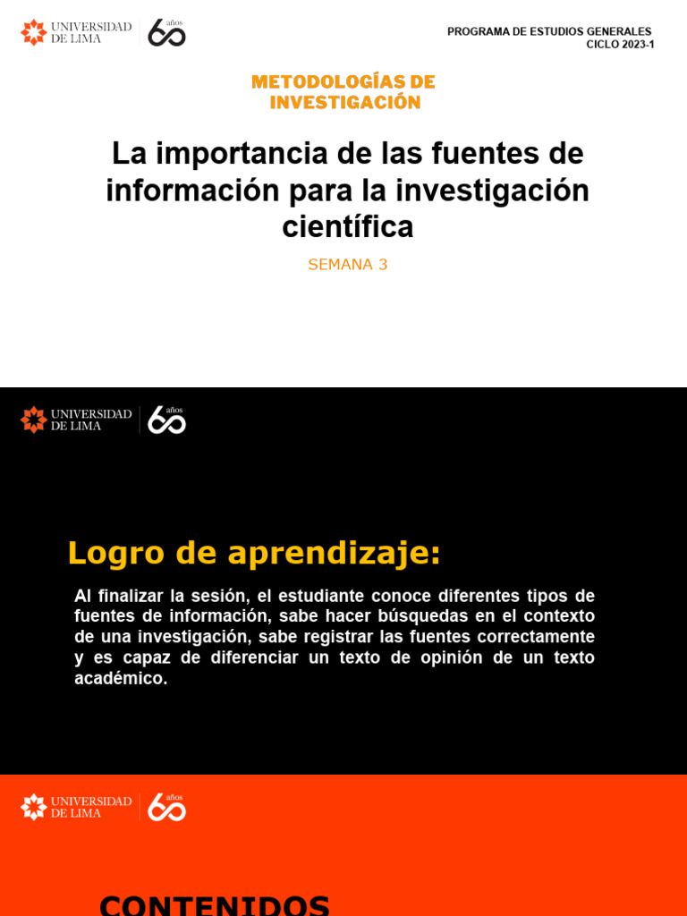 S-3 La Importancia de Las Fuentes de Información para La Investigación ...