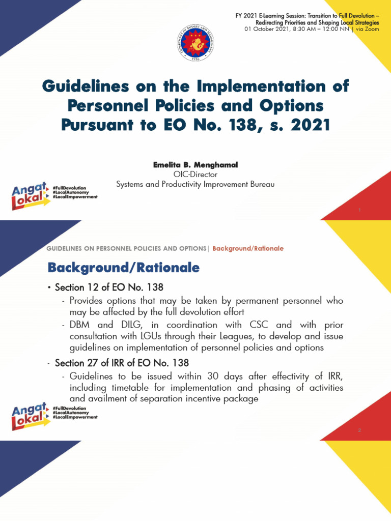 3 DBM Guidelines On Personnel Policies and Options | PDF | Recruitment ...
