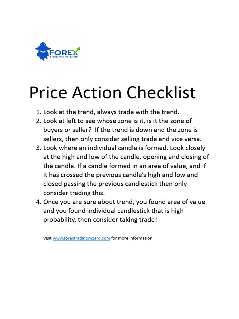Price Action Checklist | PDF | Self-Improvement