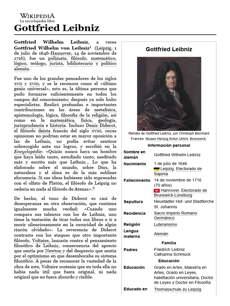 Gottfried Leibniz | PDF | Historia