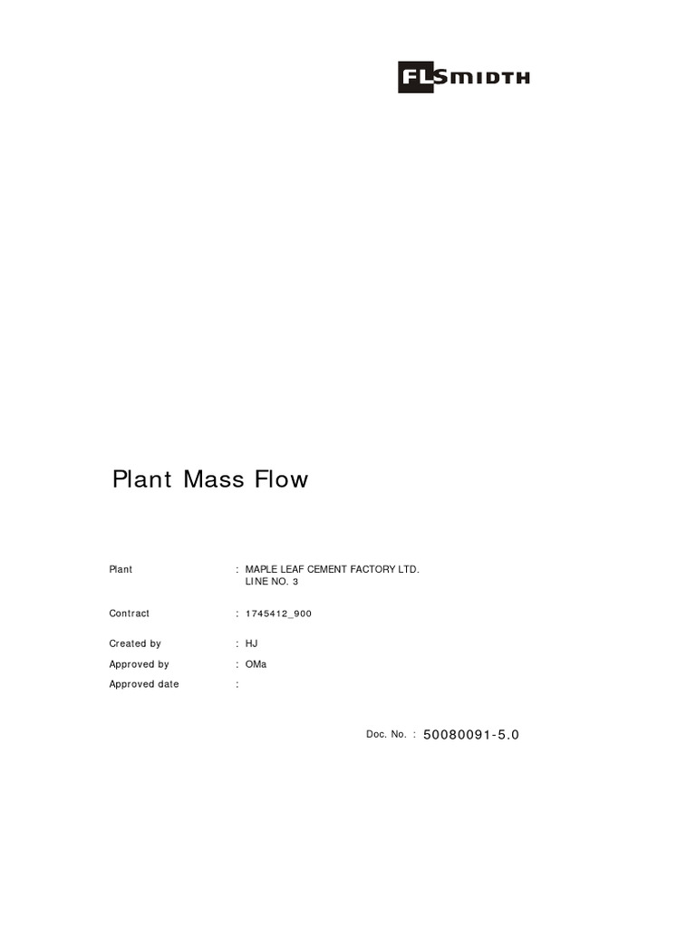 Maple Leaf Cement Plant Mass Flow Report | PDF | Cement | Industrial ...