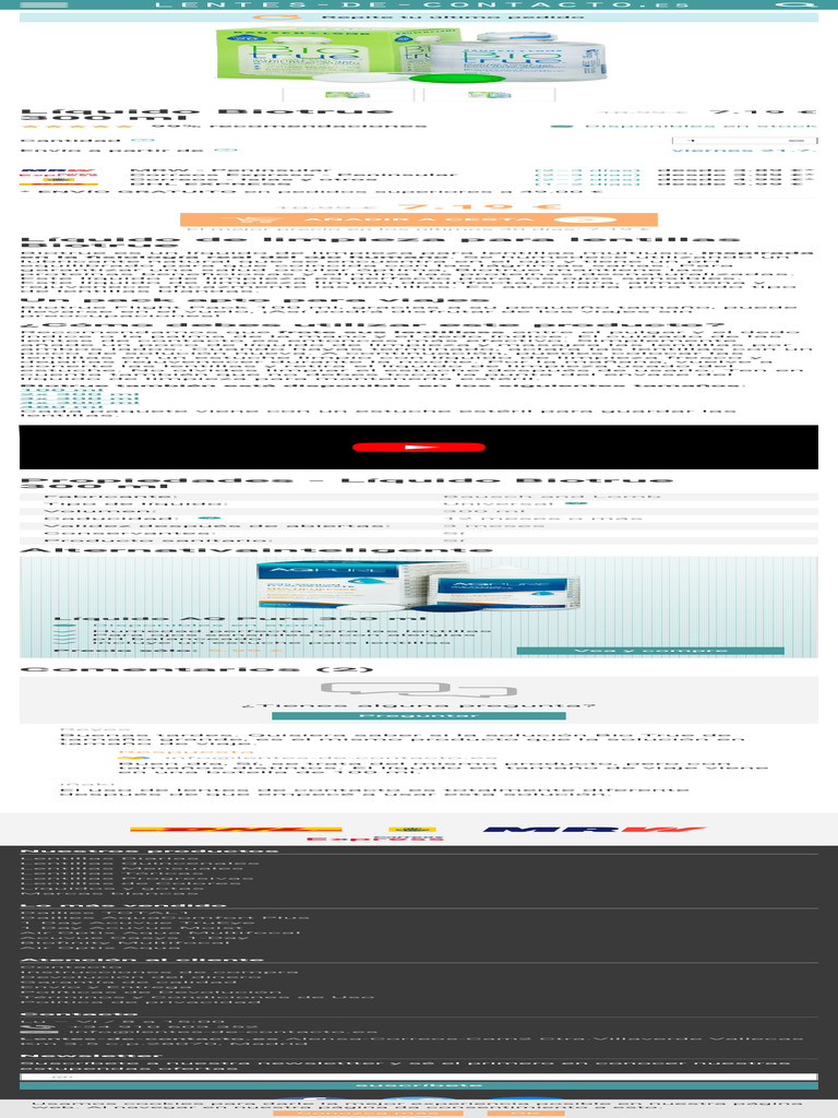 Líquido Biotrue 300 ML Desde 7.19 Lentes-De-C | PDF | Lentes de ...