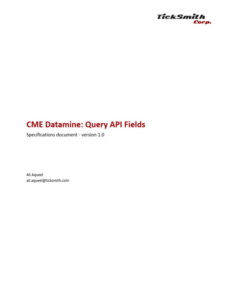 CME Query API's - EOD - Block - Tick - BBO | PDF | Option (Finance) | Class (Computer Programming)