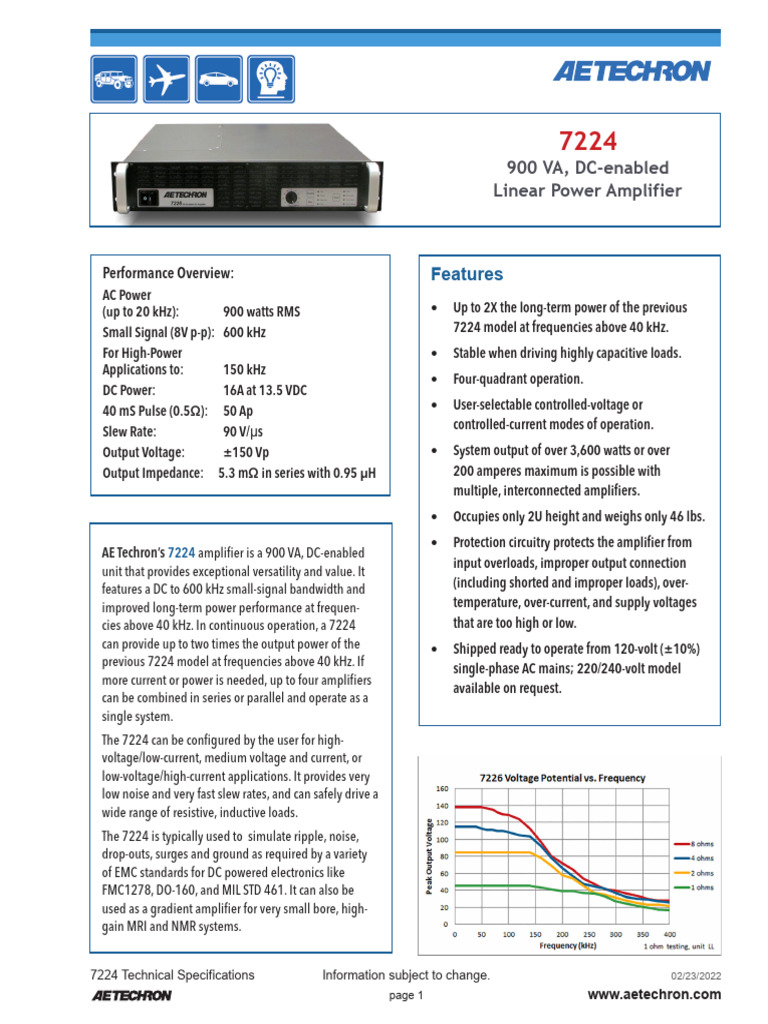 7224 Tech Specs | PDF | Amplifier | Decibel