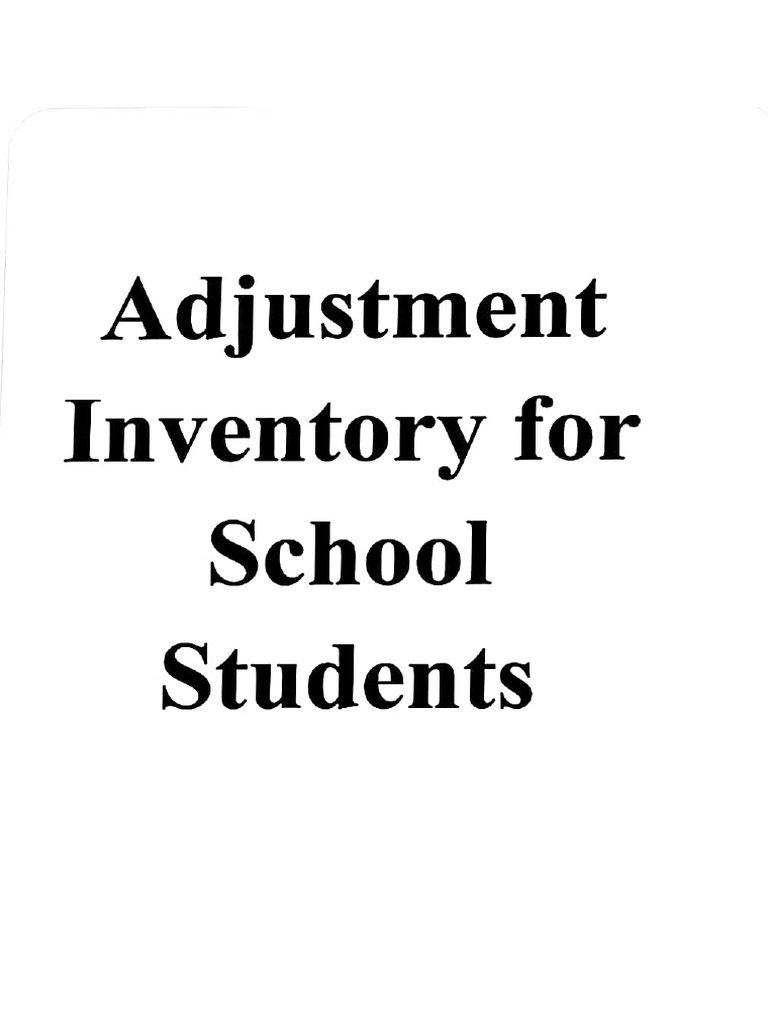 Adjustment Inventory Scale For School Students | PDF