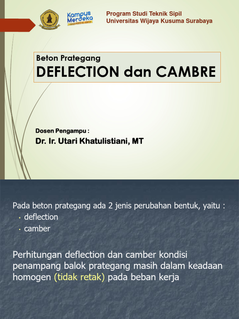 Materi KULIAH - Deflection Dan Cambre | PDF