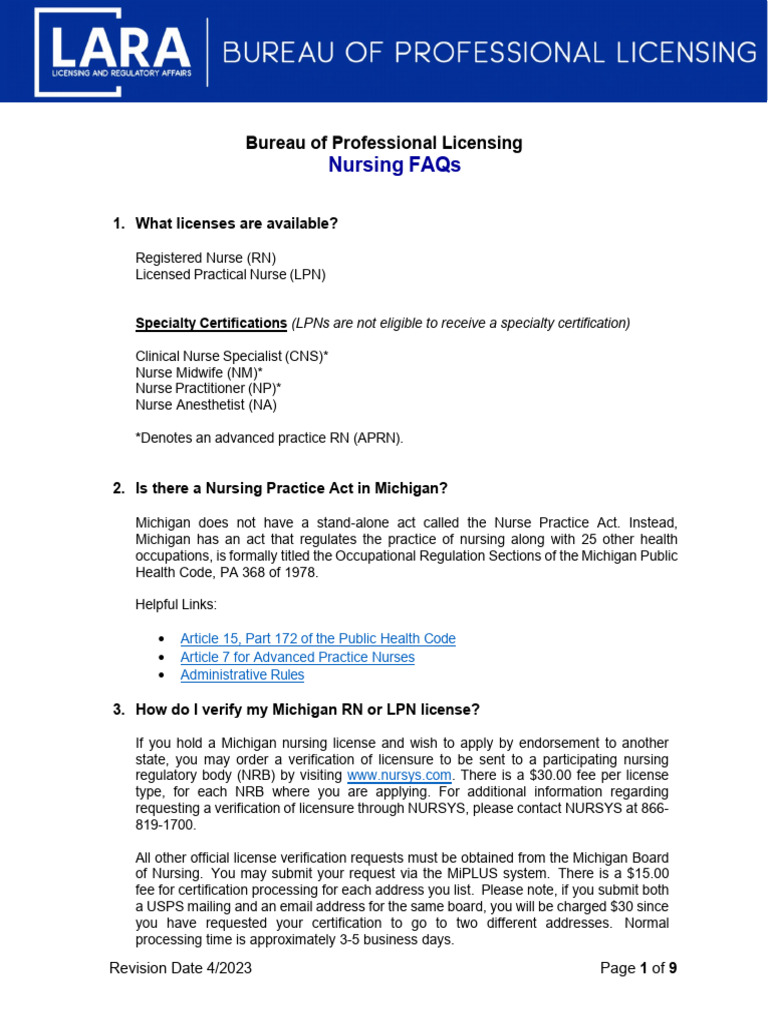 Nursing FAQs | PDF | Career & Growth | Business