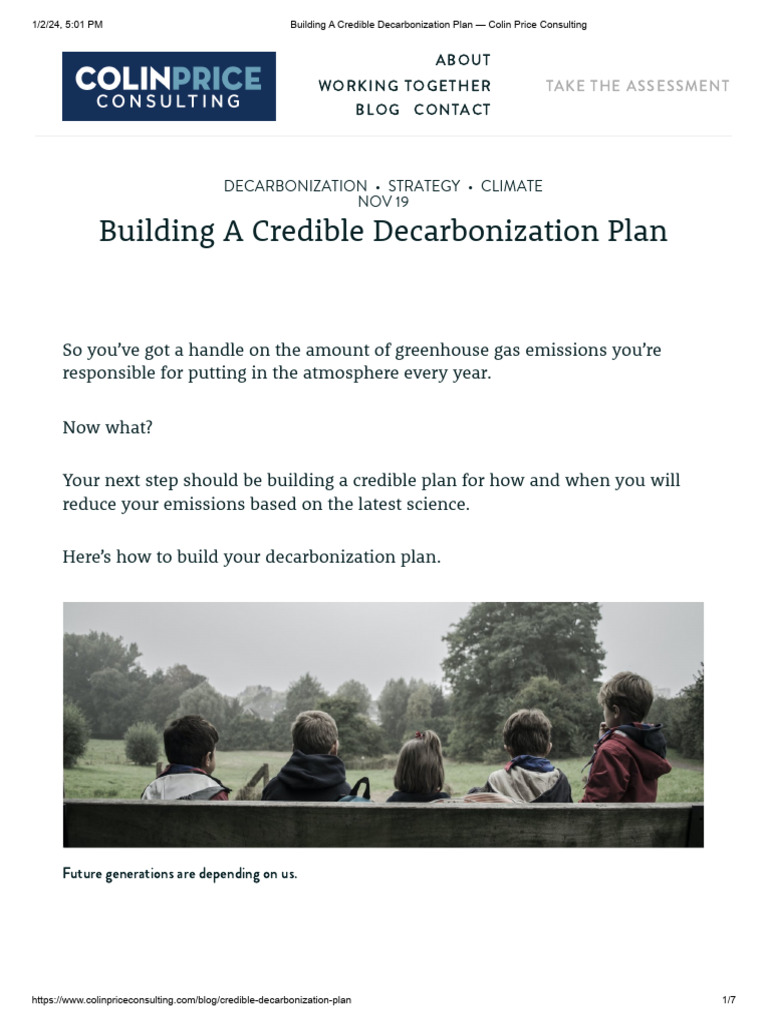 Building A Credible Decarbonization Plan - Colin Price Consulting | PDF ...
