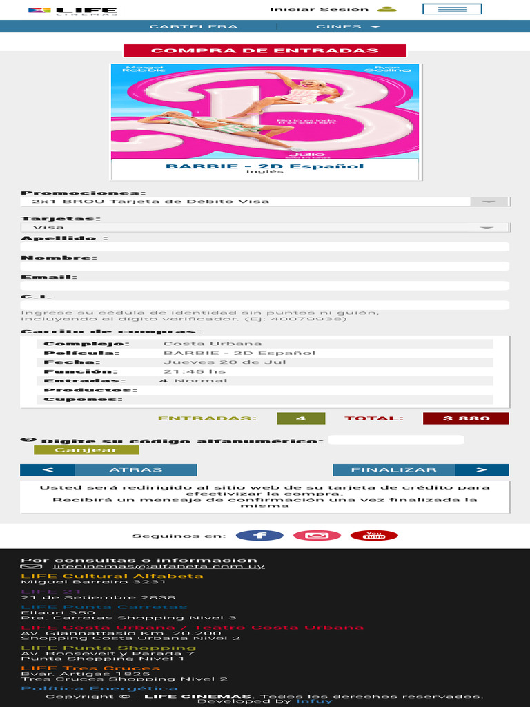 Cartelera de Cine - LIFE Cinemas | PDF