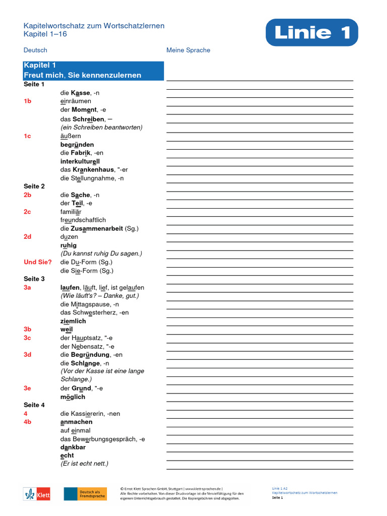 Linie 5F1 5FA2 2E1 5F 2D 5FMein 5FKapitelwortschatz 5F 28PDF 29 | PDF