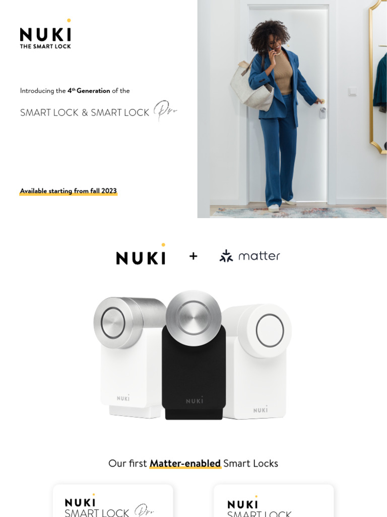Nuki Smart Lock (4th Generation) Product Presentation_EN_2023-10 (1) | PDF