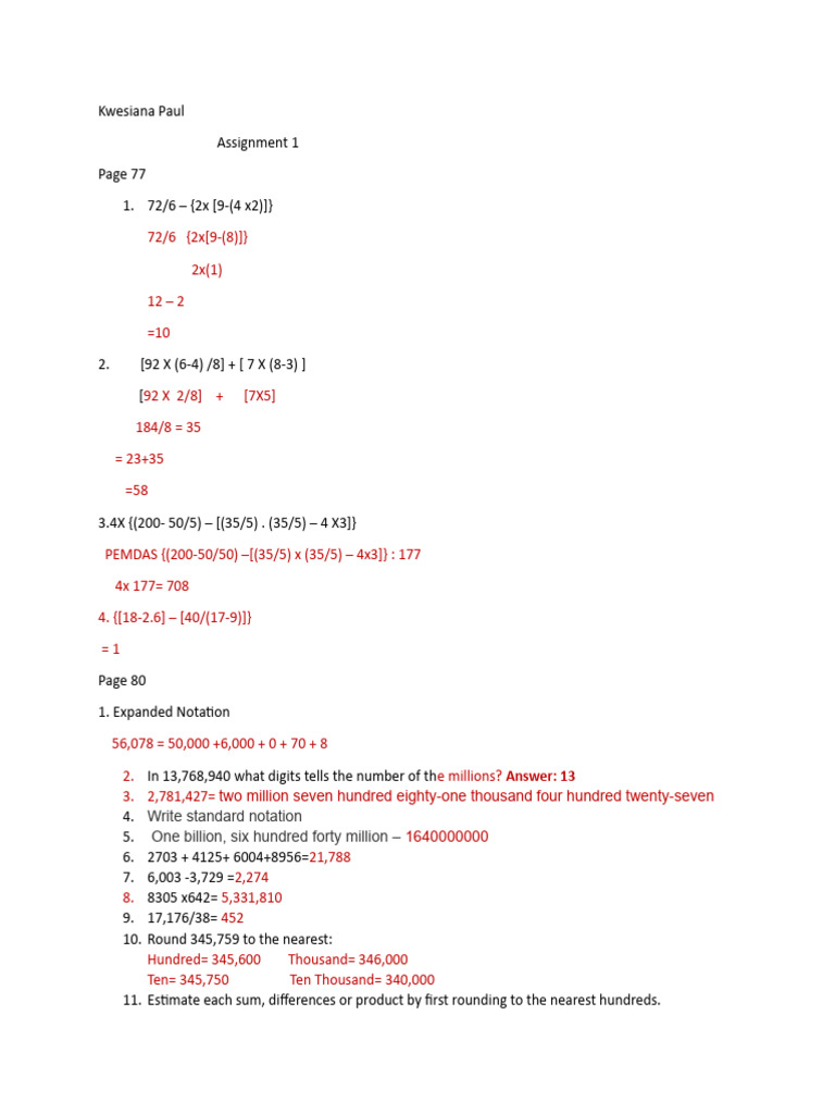 Mathematics Homework | PDF