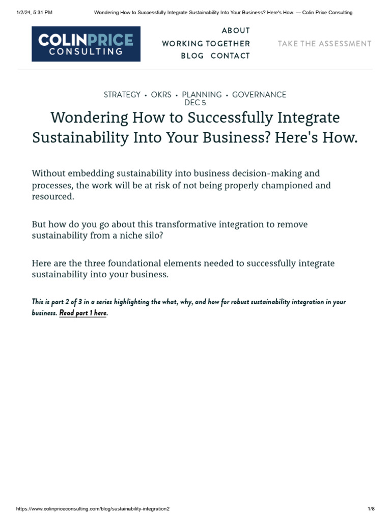 Wondering How To Successfully Integrate Sustainability Into Your ...