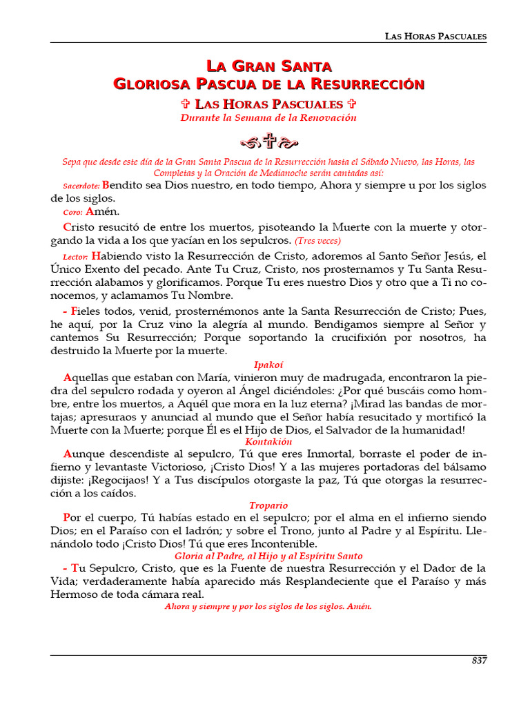 Horas Pascuales | PDF | La resurrección de Jesús | Cristo (título)